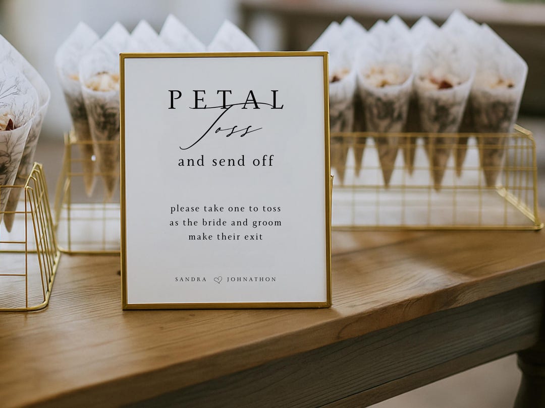 Minimalist Petal Toss Send off Sign Printable, Newlywed Flower Send off ...