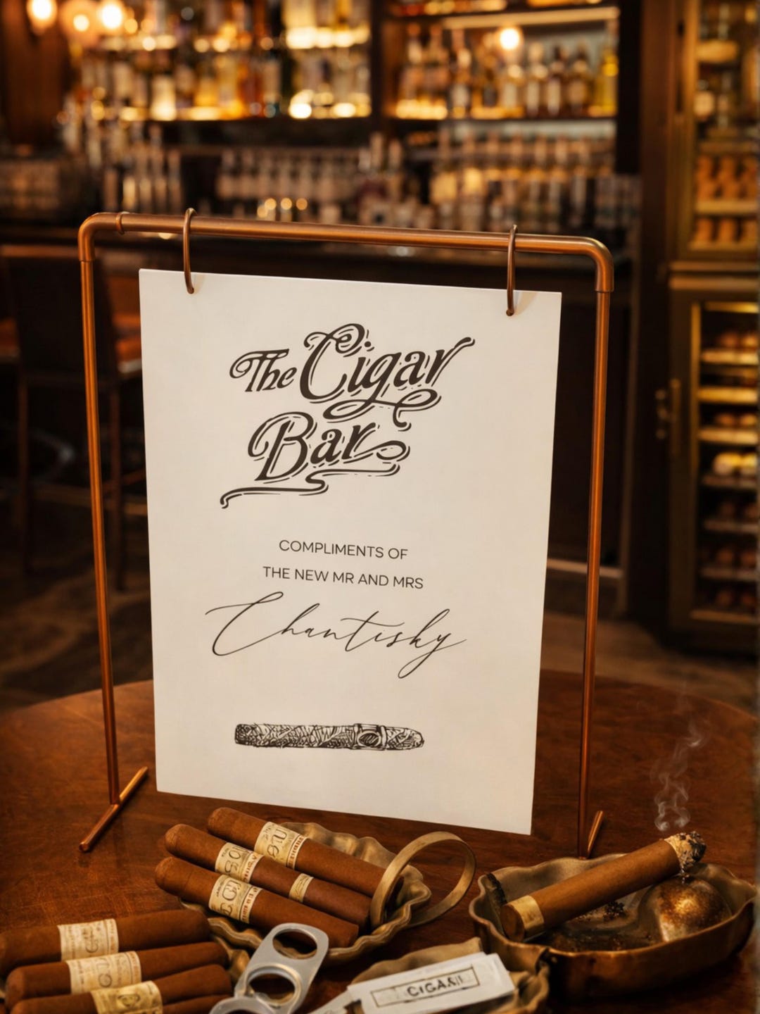Cigar Bar Sign Template, Wedding Cigar Sign, Modern Minimalist Cigar ...