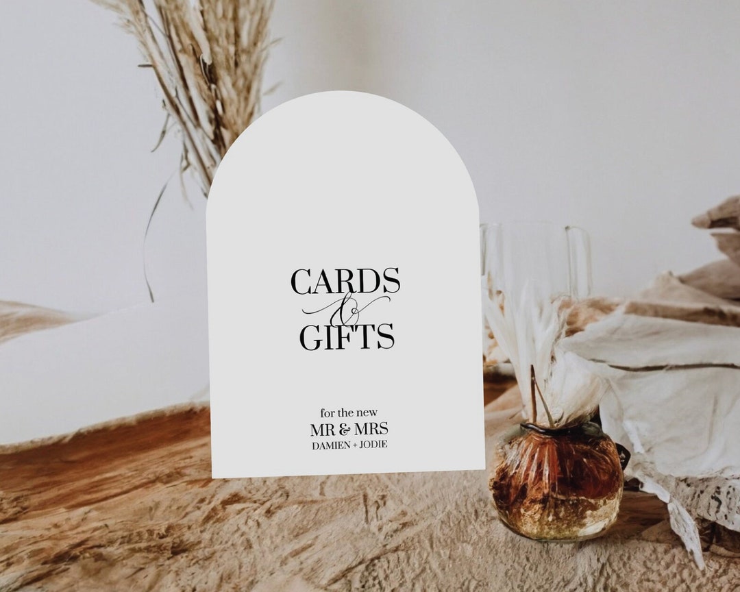 Cards and Gifts Sign, QR Code Sign, Cards & Wishes, Wedding Sign ...