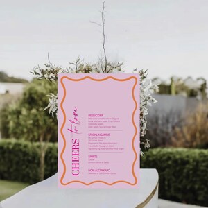 Wedding Bar Menu Sign, Printable Cheers to Love Bar Menu Template ...