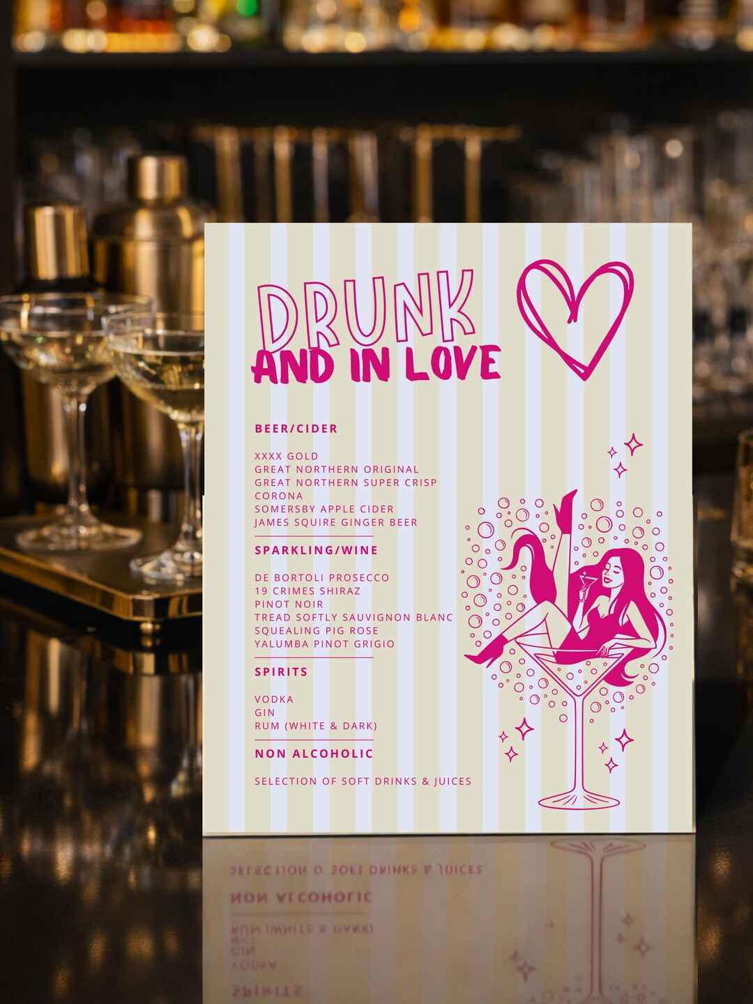 Drunk in Love Bar Sign – Bridal Shower Bar Sign, Hens Night Drinks Sign ...