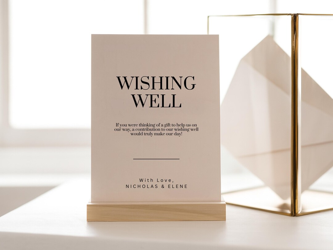 Wishing Well Sign Template Wedding | Cards and Gifts Sign for ...