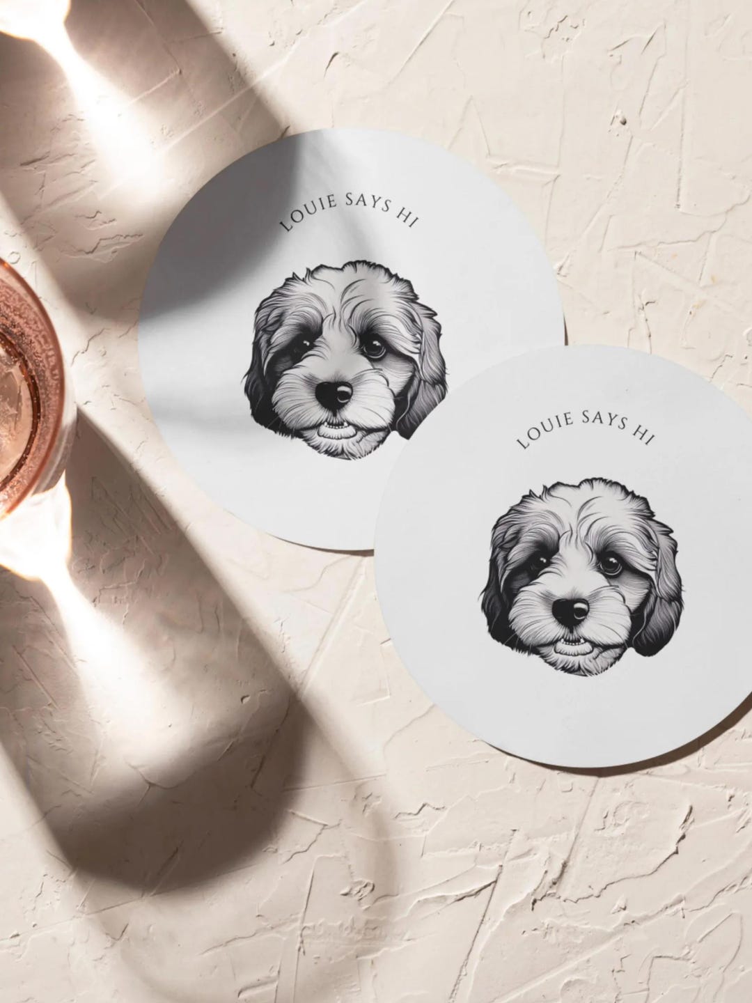 Printed Coasters, Dog Coaster, Pet Place Card, Customised Coasters Pet ...