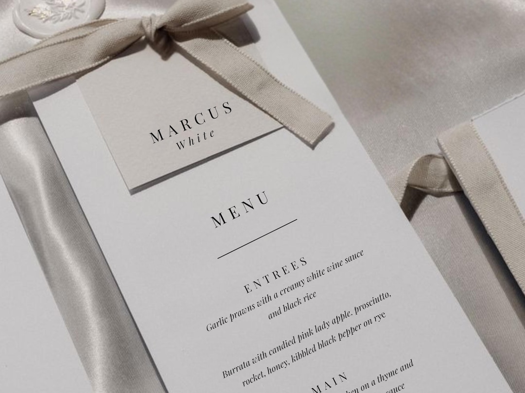 Table Menu + Place Card Modern Printed Menu, Arch Place Card ...