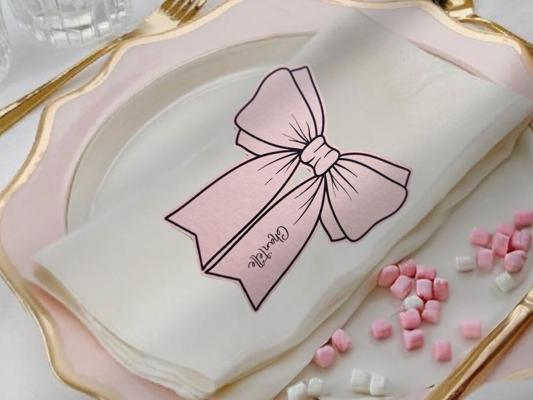 Printed Bow Shaped Place Cards, Wedding Bow Place Cards | Place Cards ...