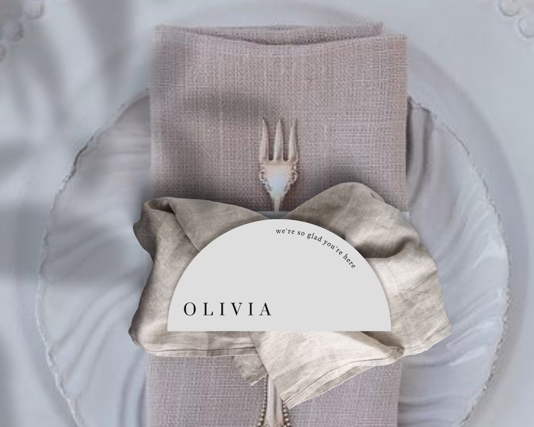 Printed Place Cards,half Circle Cards Wedding,place Cards,taco Shaped ...