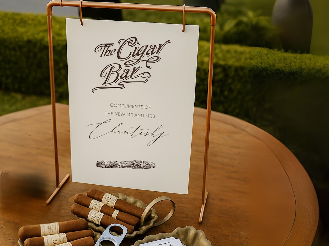 Cigar Bar Sign Template, Wedding Cigar Sign, Modern Minimalist Cigar ...