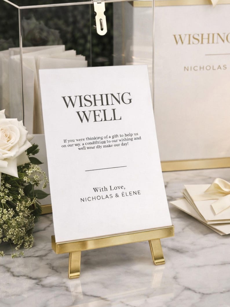 Wishing Well Sign Template Wedding | Cards and Gifts Sign for ...