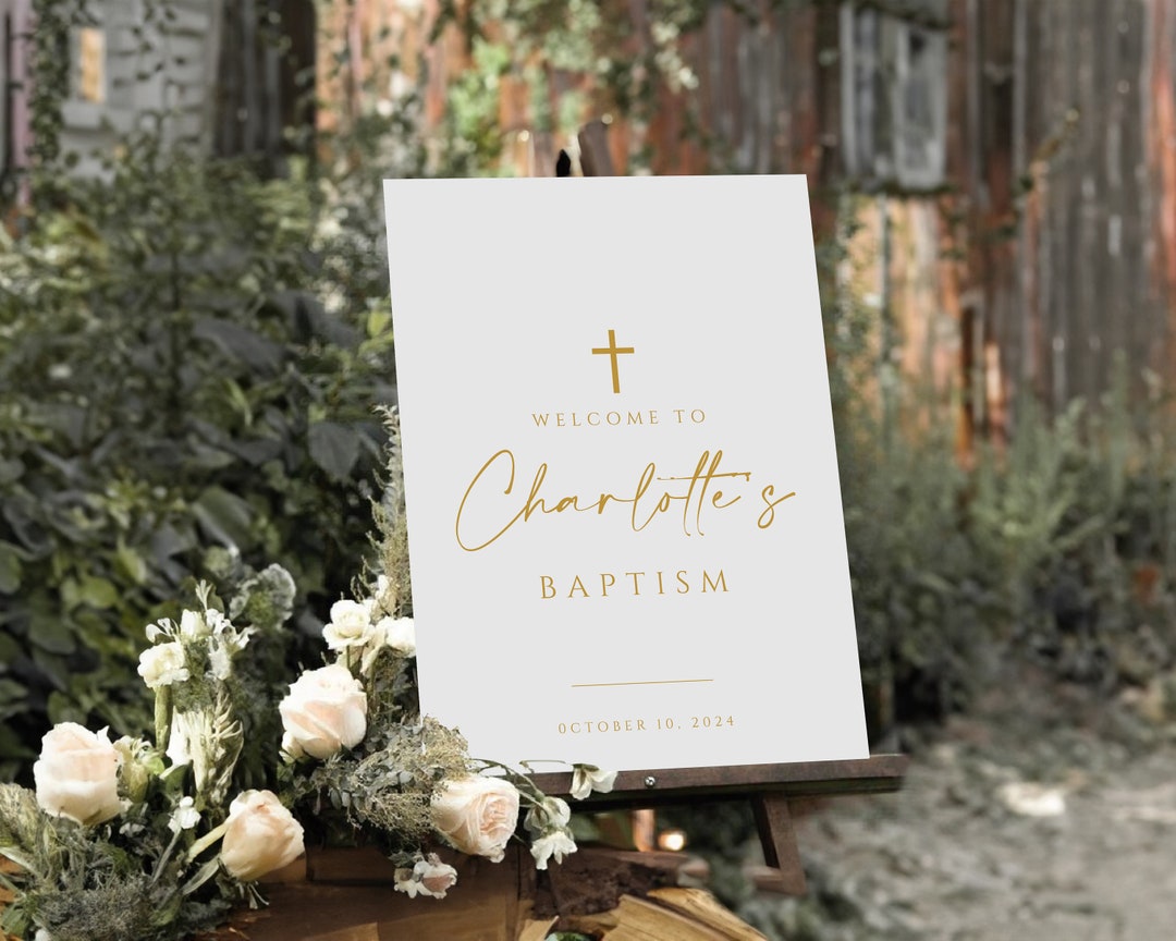 Baptism Welcome Sign, Arch Welcome Sign, Entrance Sign, Printed ...