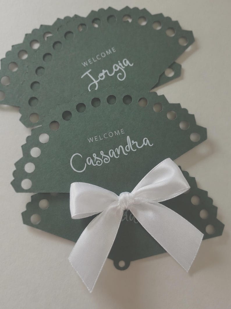 Fan Shaped Place Card, Whimsical Wedding Place Card, Custom Wedding ...
