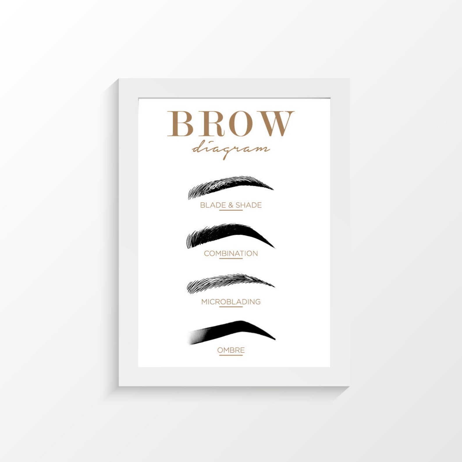 Brow Diagram Eyebrow Cheat Sheet Eyebrow Symbols Printable | Etsy