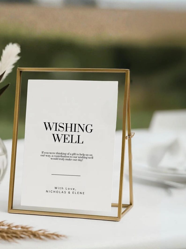 Wishing Well Sign Template Wedding | Cards and Gifts Sign for ...