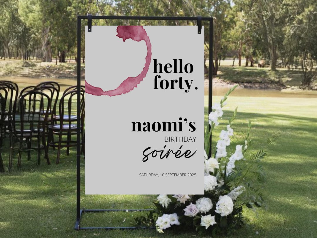 40th Birthday Welcome Sign, Printed Sign 30th, 40th, 50th Birthday ...