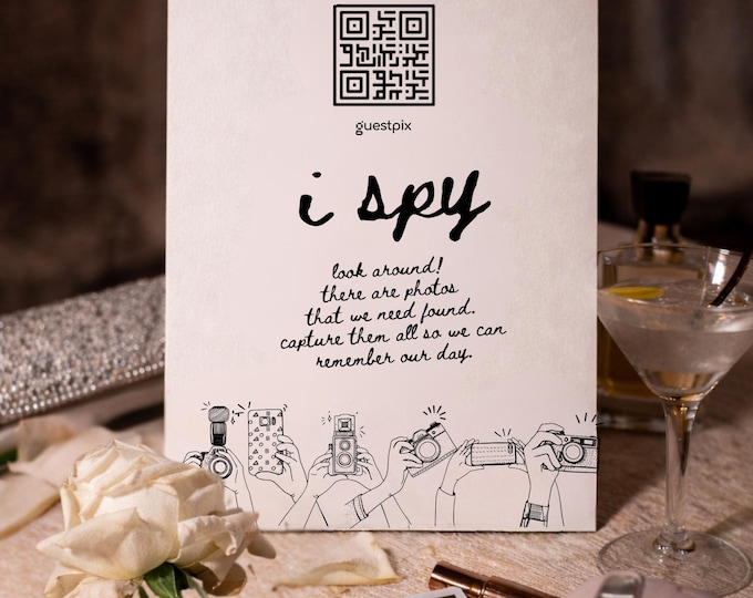 Share the Love QR Code Sign I Spy Wedding Game - Printable Capture the ...