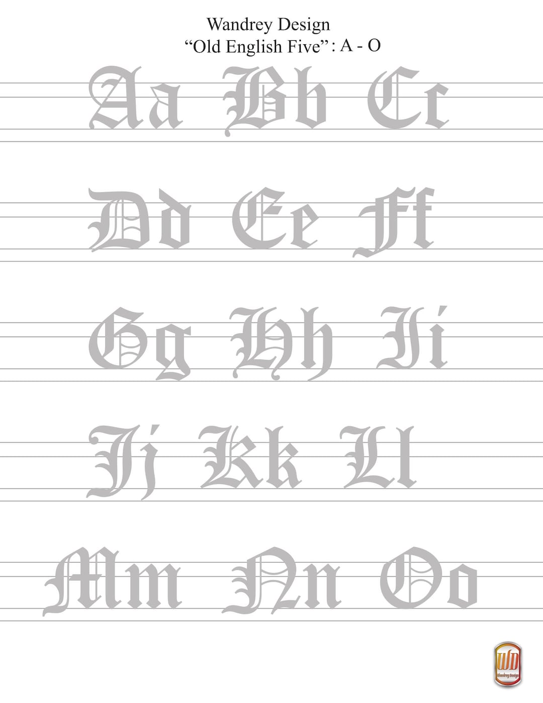 Printable Upper and Lower Case Old English Calligraphy QUICK Worksheet ...