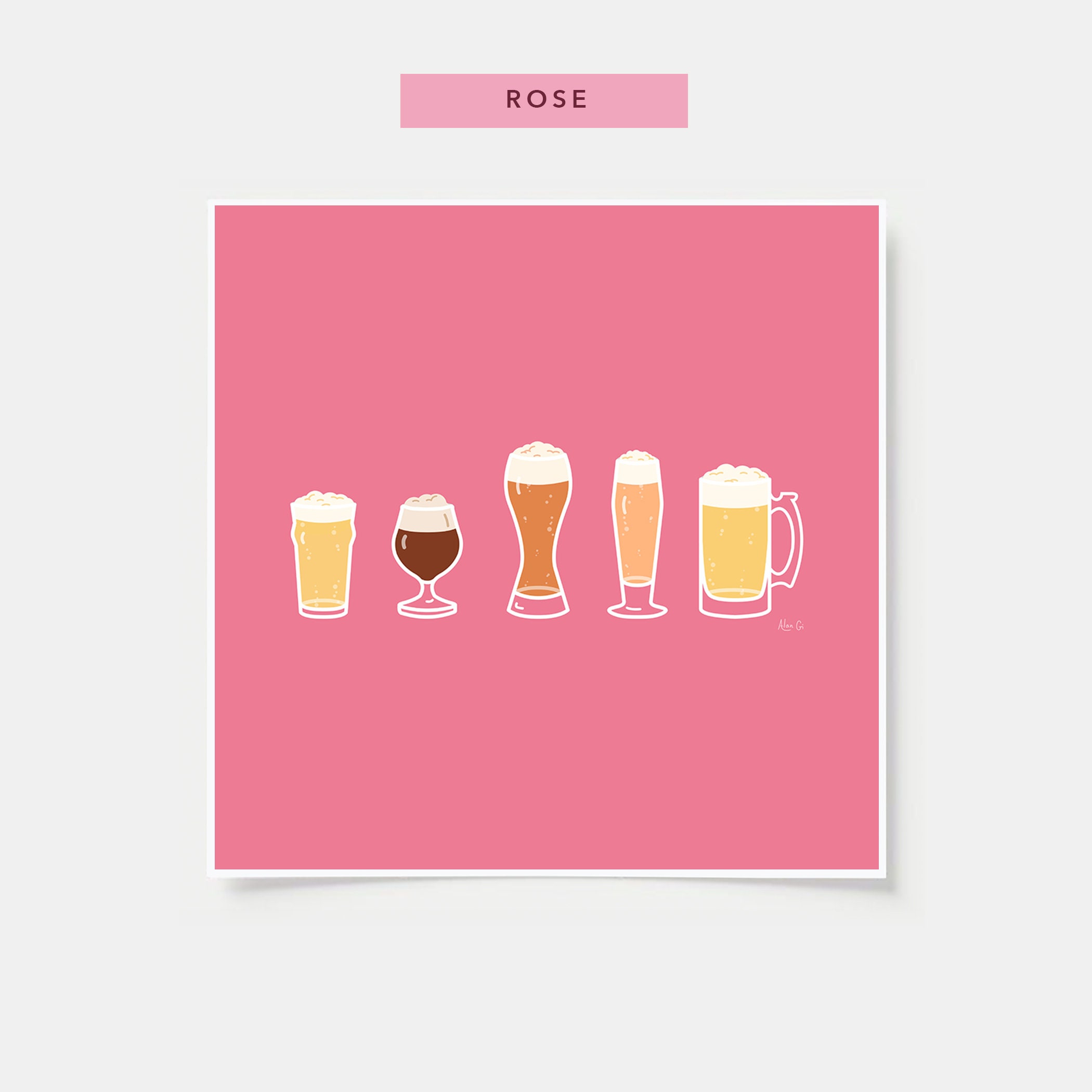 Beer Art Square Beer Poster Bar Decor College Student | Etsy