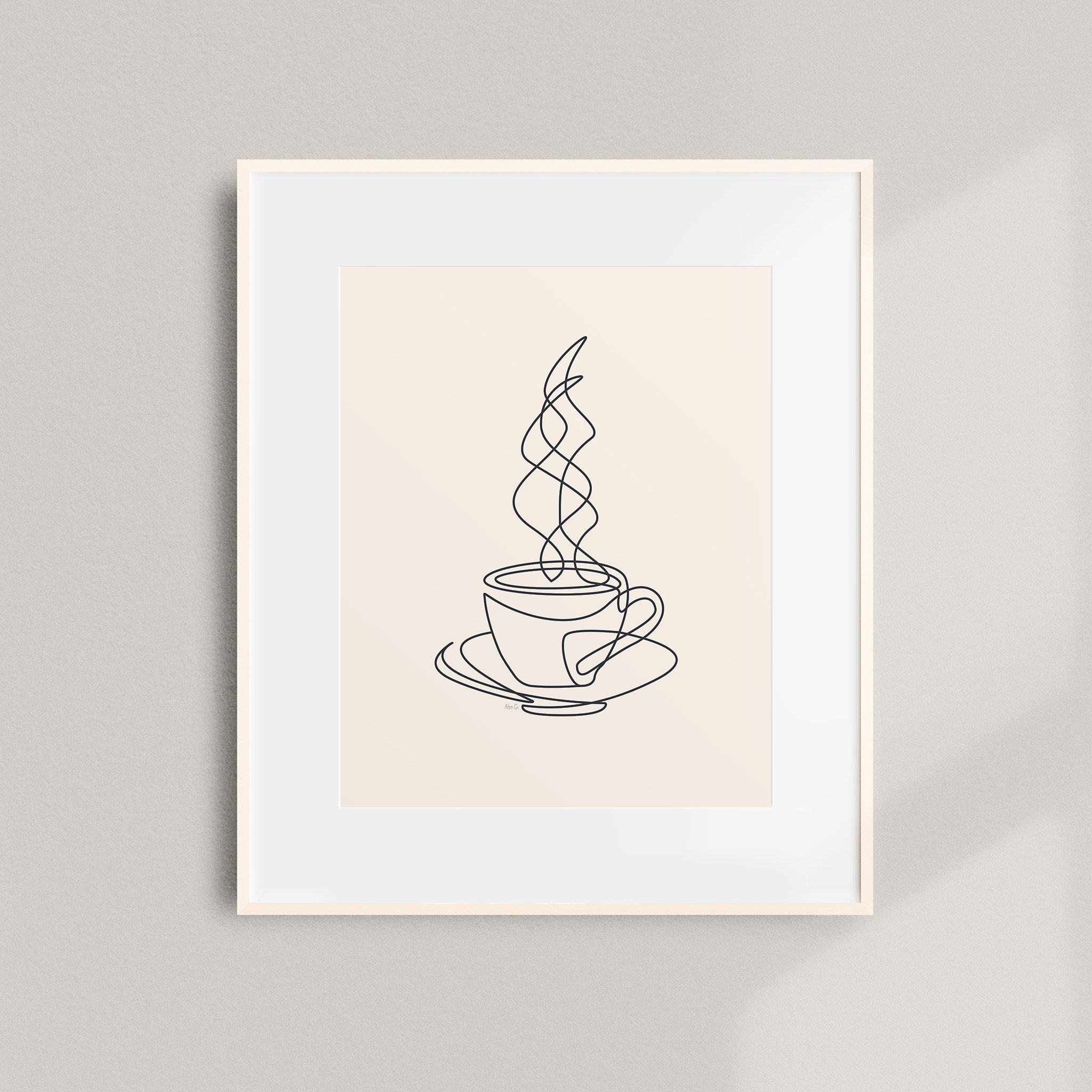 Minimal Coffee Cup Print Coffee Poster Coffee Decor | Etsy