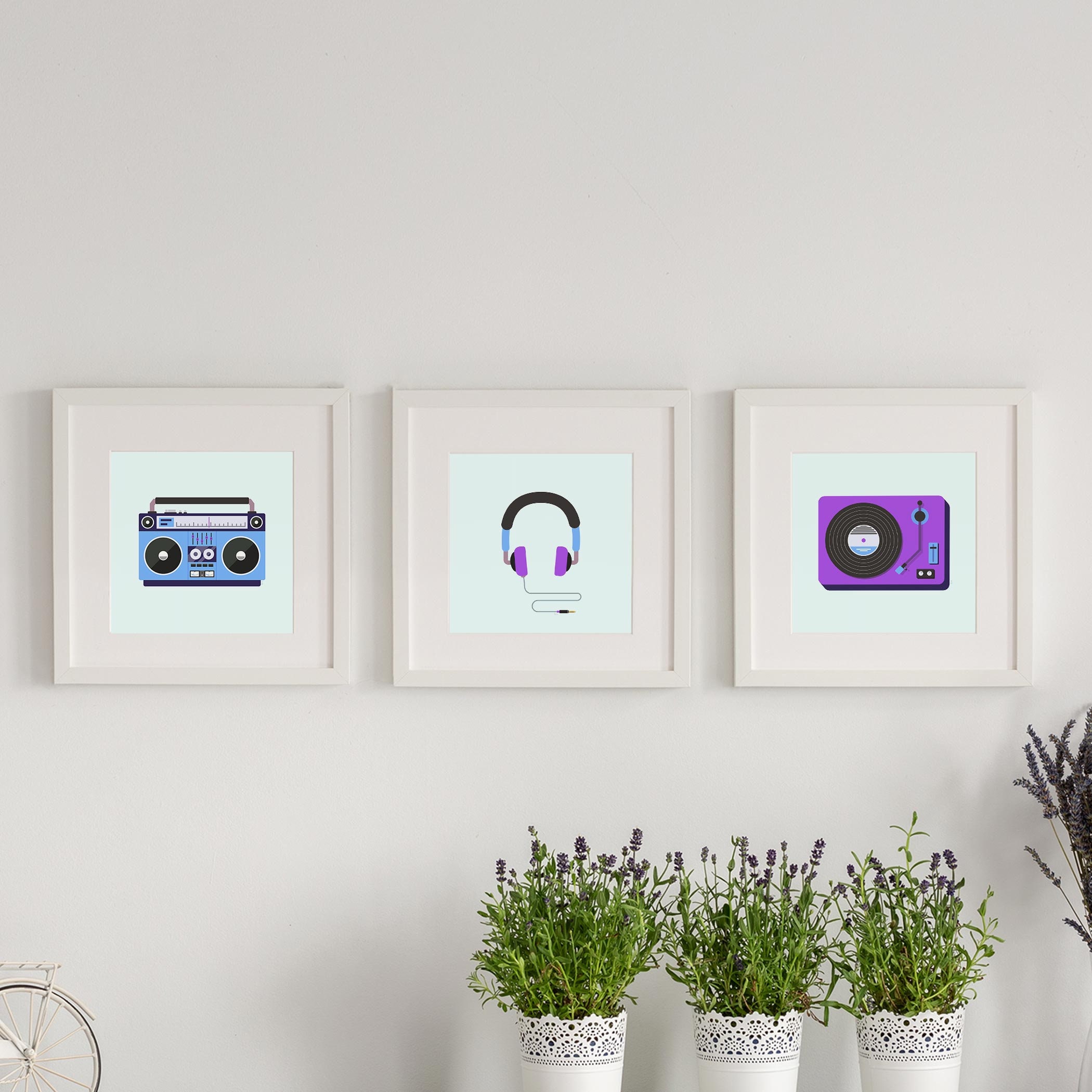 Music Art Set Music Poster Set Mid Century Music Decor | Etsy