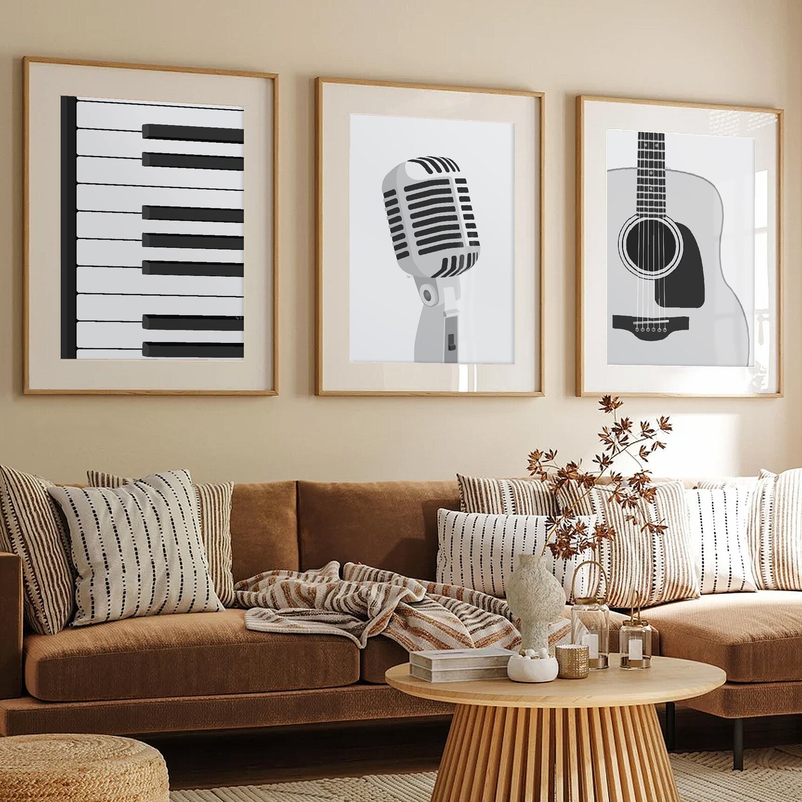 Set of 3 Music Posters Piano Guitar & Microphone Gifts - Etsy