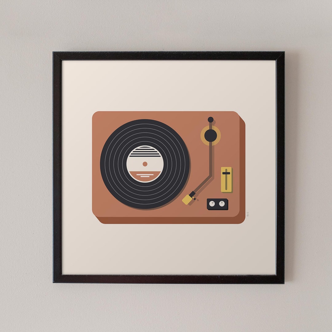 Record Player Poster - Mid Century Music Decor - Recording Studio Art ...