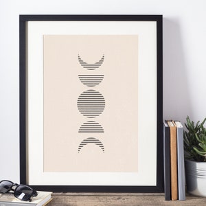 Mid Century Modern Moon Phases - Minimalist Lunar Phase Print ...