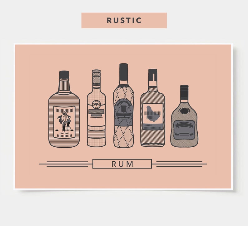 Rum Bar Poster College Student Gift Roommate Gift - Etsy
