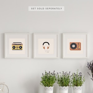 Recording Studio Art - Mid Century Modern Music Decor - Headphone ...