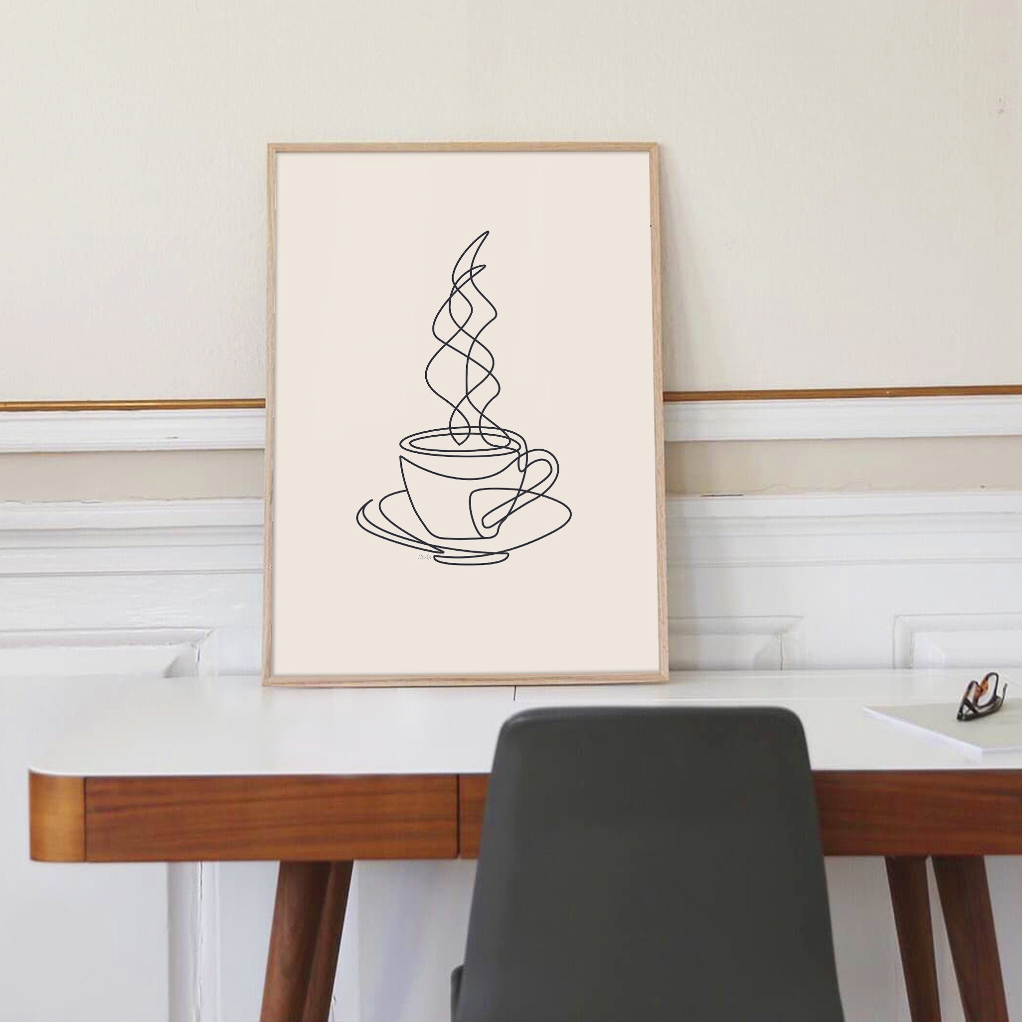 Minimal Coffee Cup Print Coffee Poster Coffee Decor | Etsy