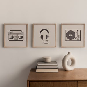 Music Wall Art Trio - Vibrant Music Posters - Unique Music Art ...