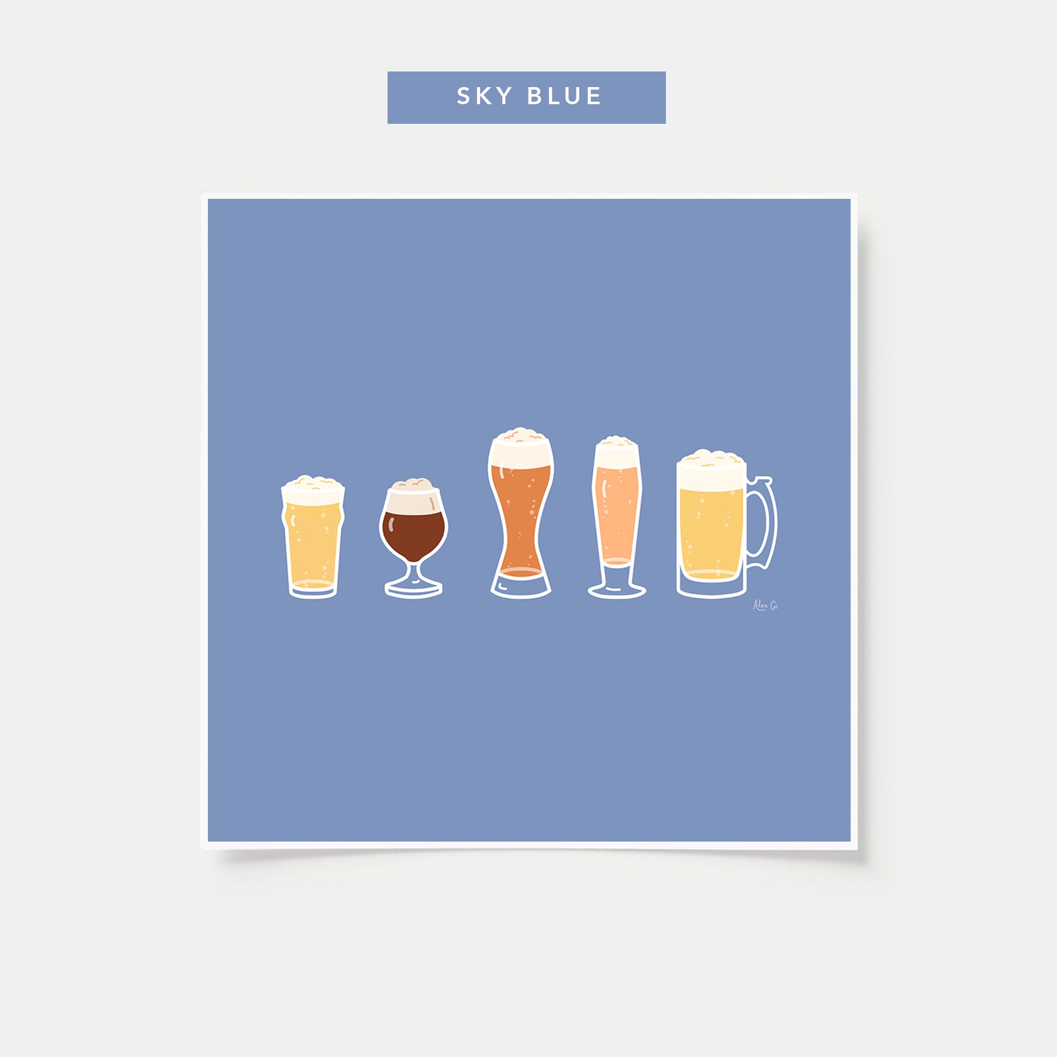 Beer Art Square Beer Poster Bar Decor College Student | Etsy