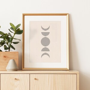 Mid Century Modern Moon Phases - Minimalist Lunar Phase Print ...