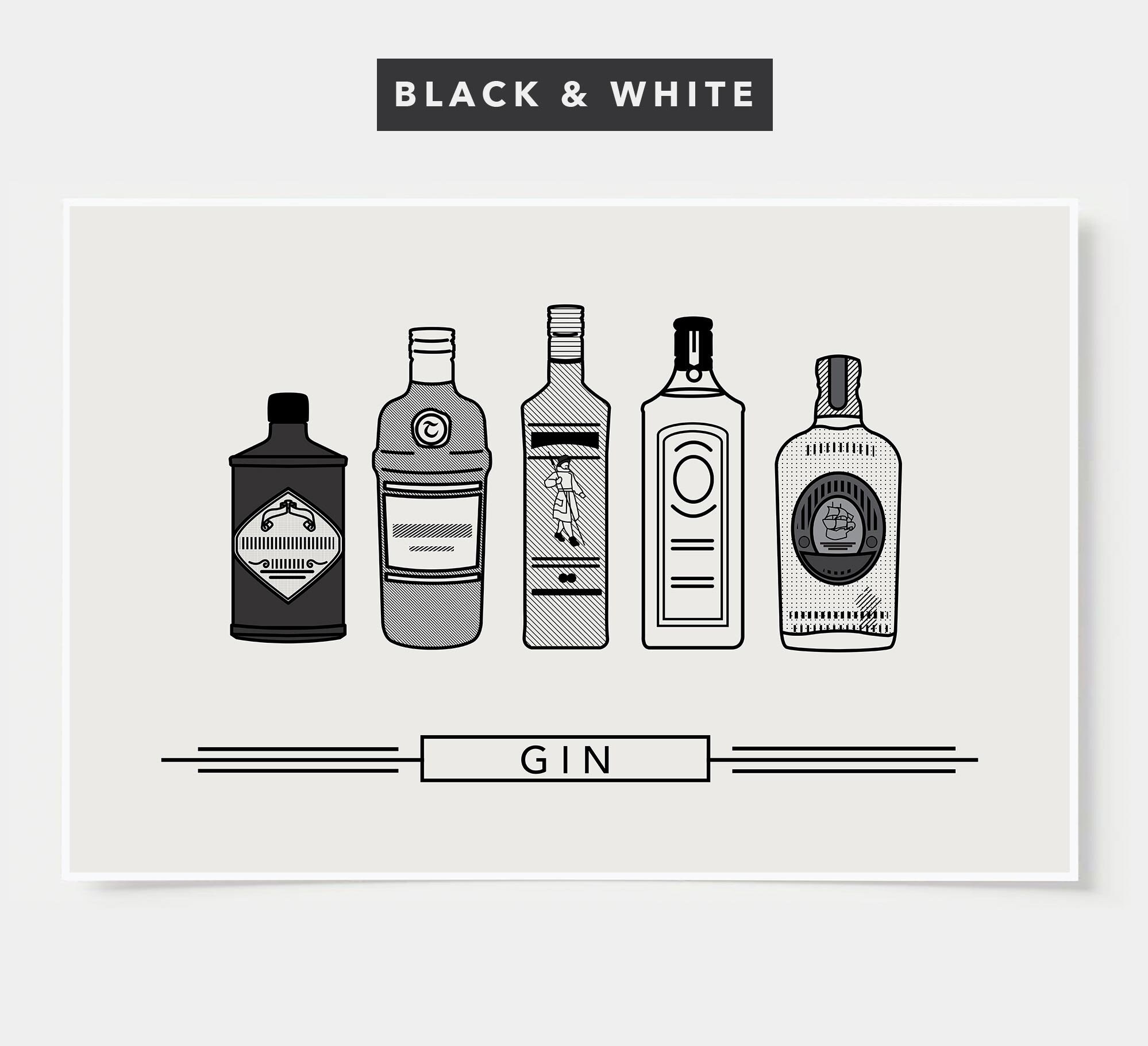 Gin - Bar Poster - Bar Decor - College Student Gift - Roommate Gift - Etsy