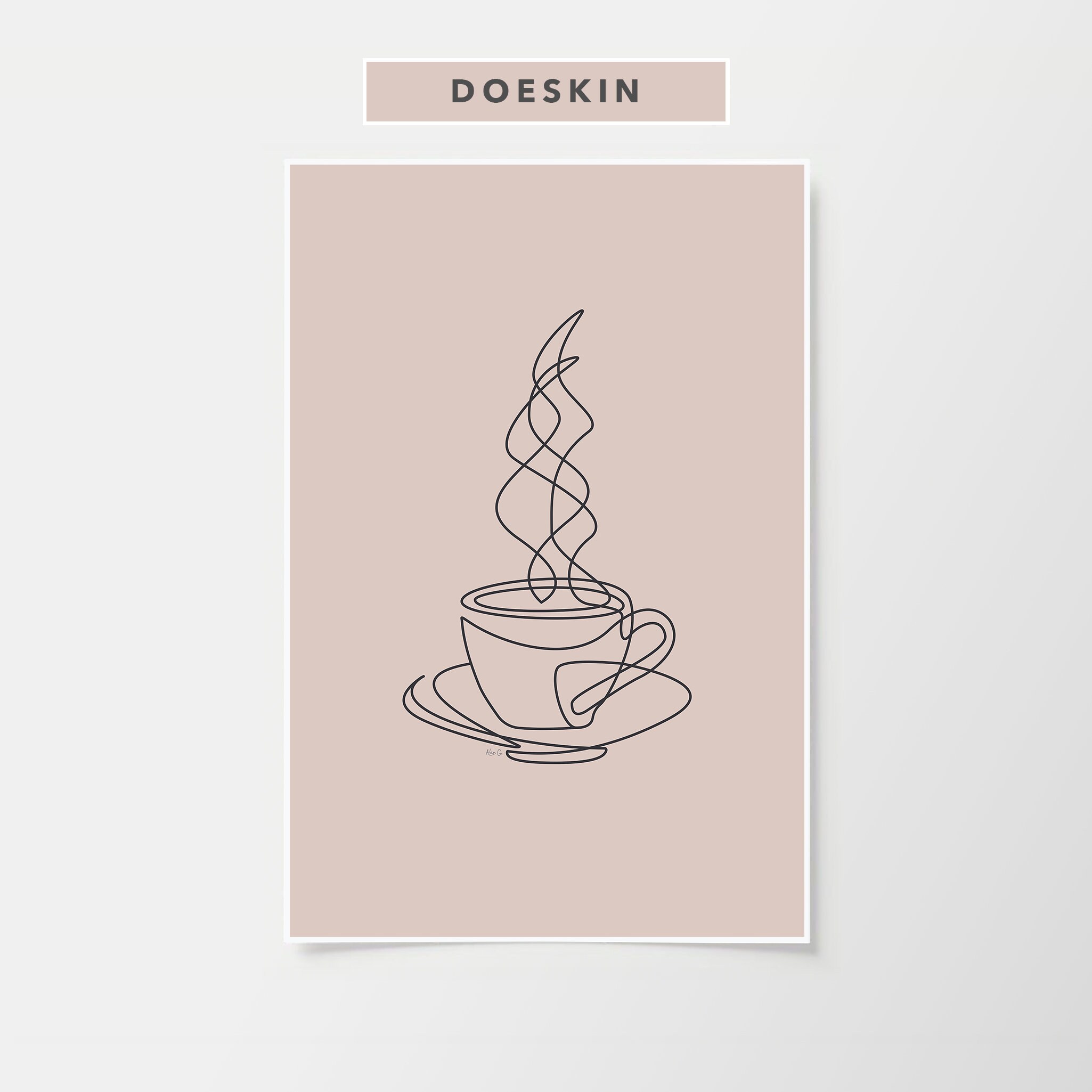 Minimal Coffee Cup Print Coffee Poster Coffee Decor | Etsy