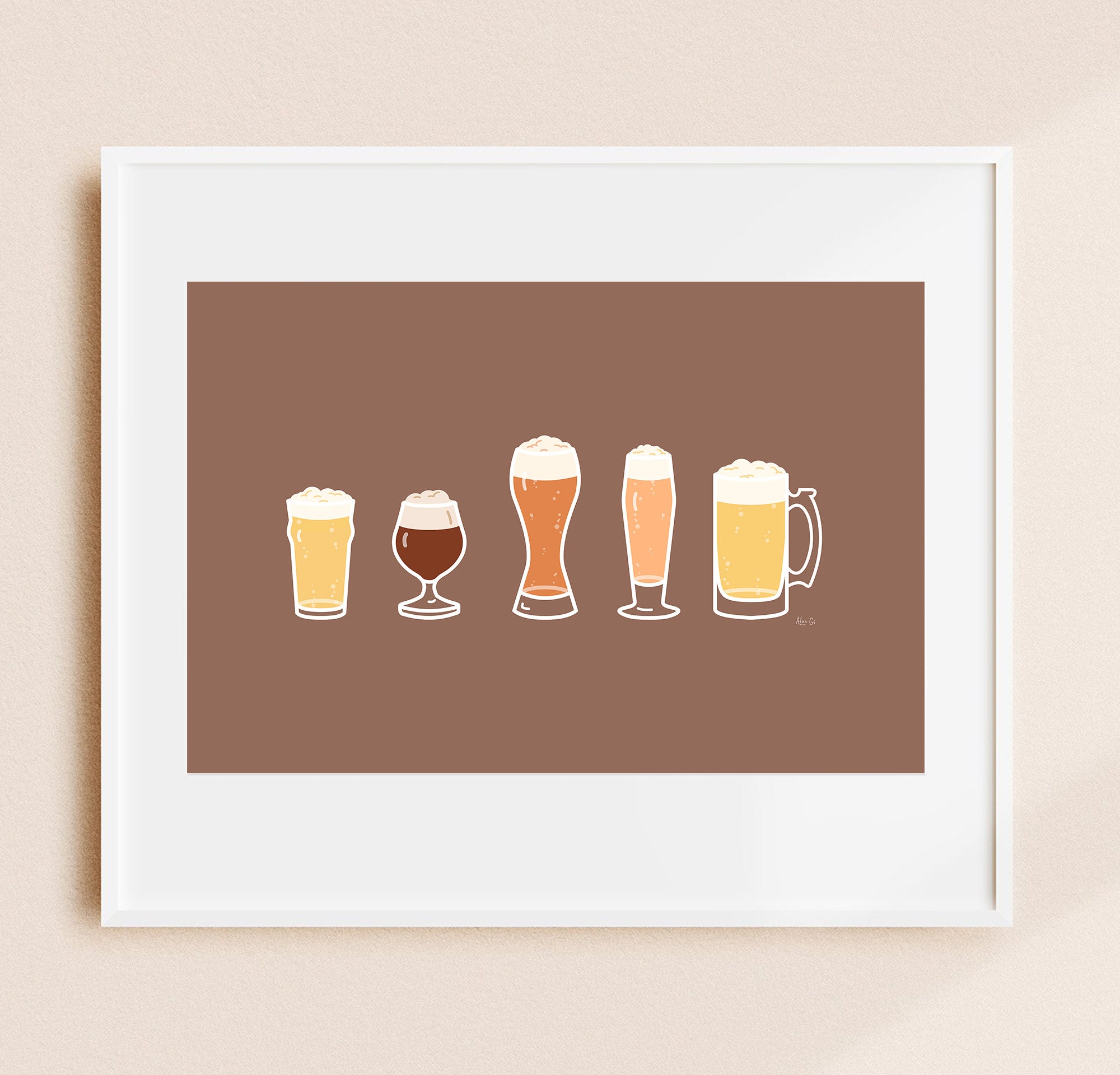 Beer Art - Beer Poster - Bar Decor - College Student Gift - Gift for ...