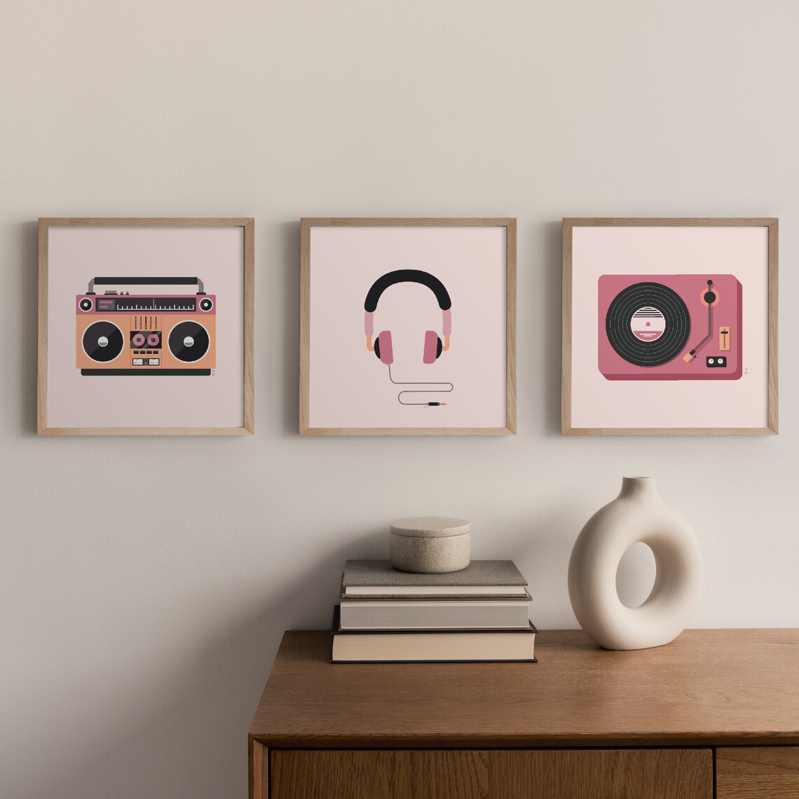 Music Art Set Music Poster Set Mid Century Music Decor - Etsy