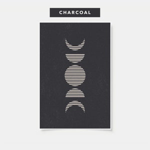 Mid Century Modern Moon Phases - Minimalist Lunar Phase Print ...