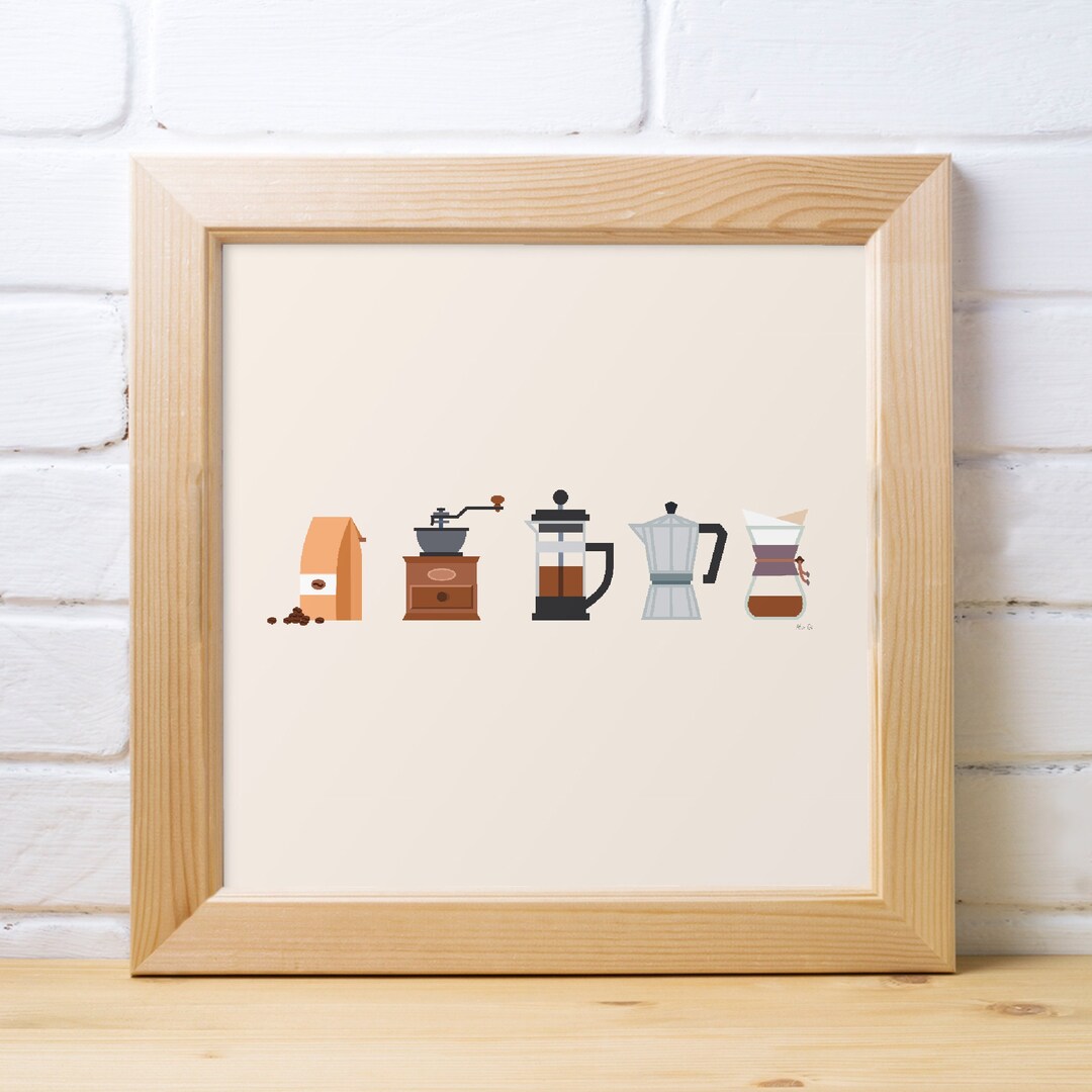Square Modern Coffee Art - Coffee Poster - Coffee Decor - Square Coffee ...