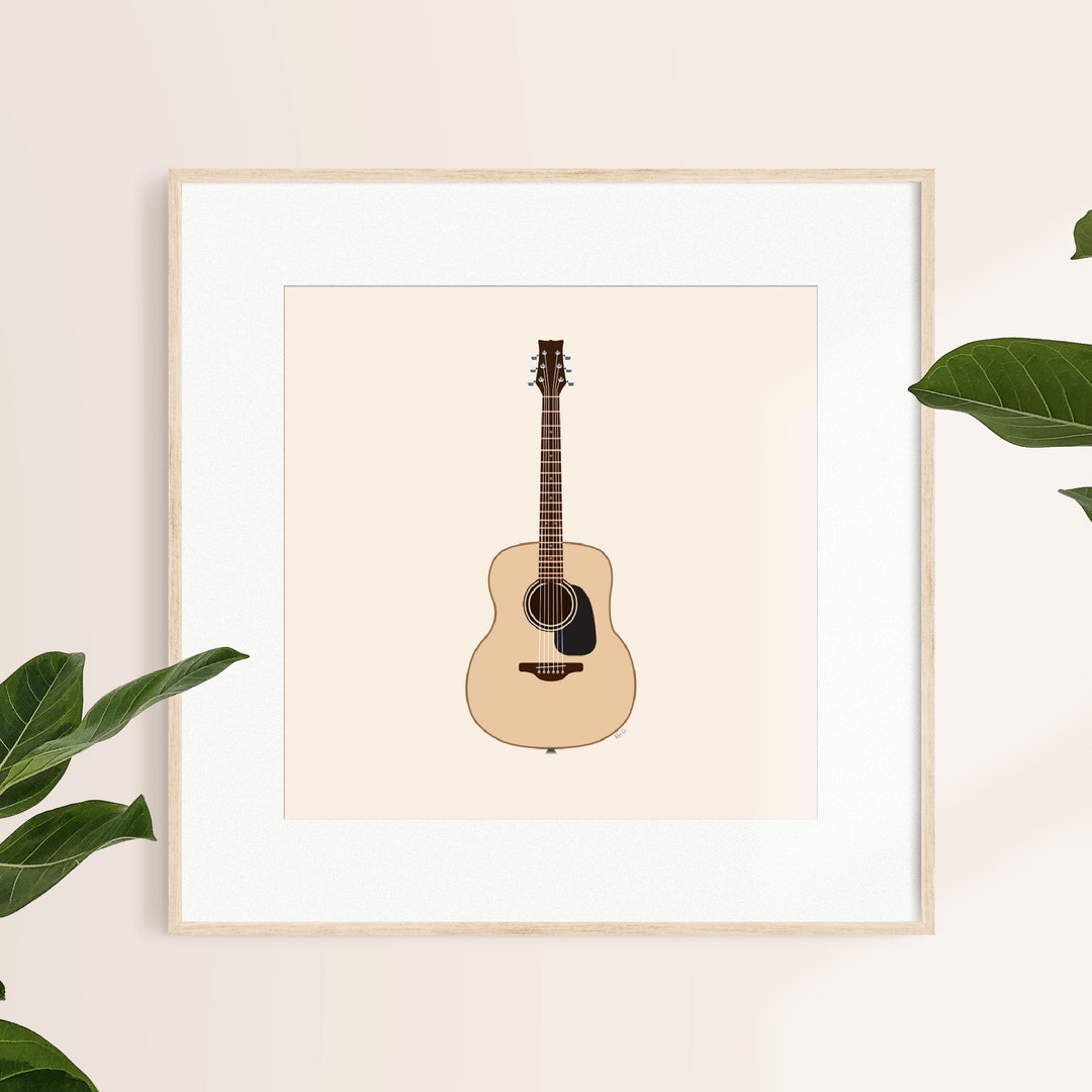 Square Acoustic Guitar Poster - Music Decor - Gifts for Guitarist ...