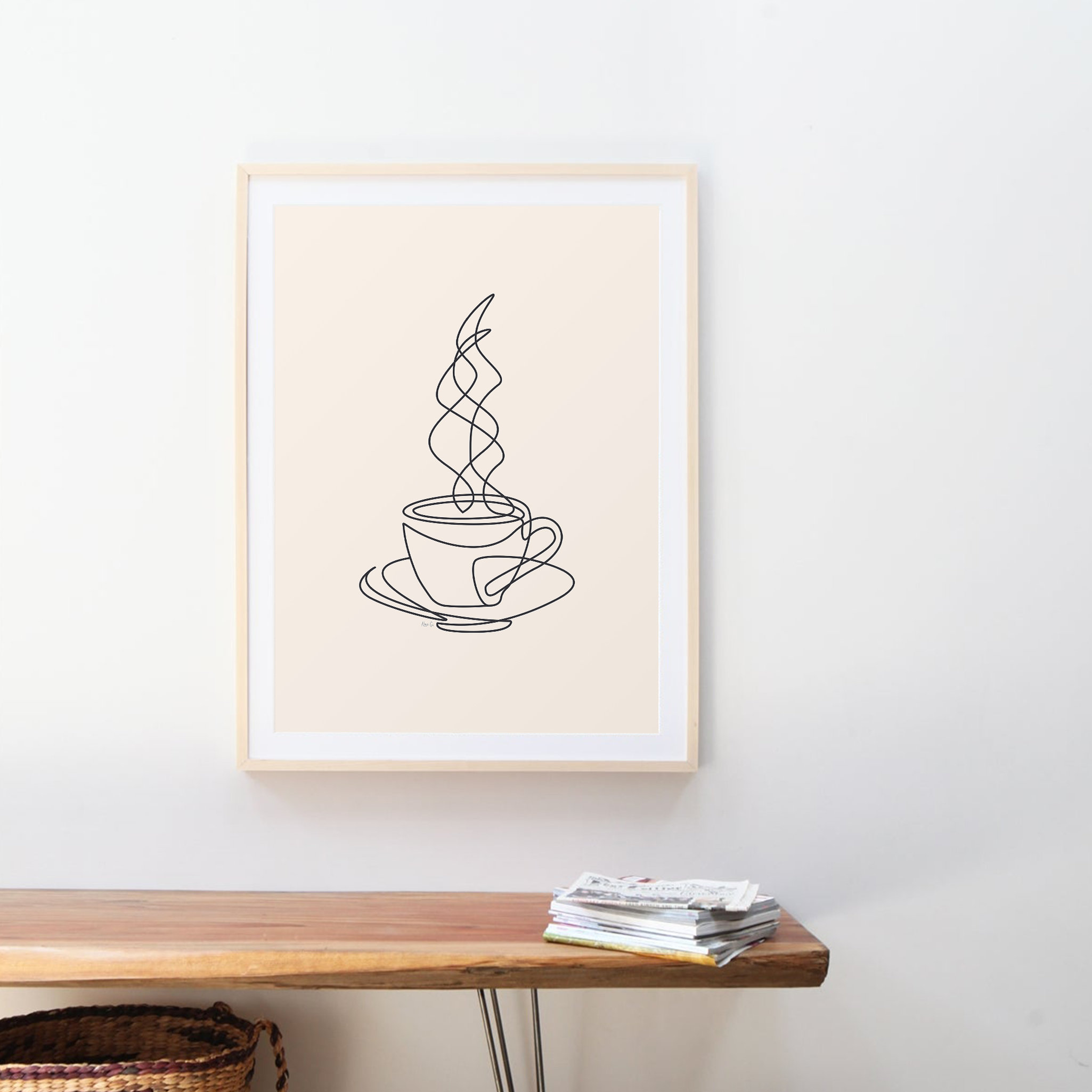 Minimal Coffee Cup Print Coffee Poster Coffee Decor | Etsy