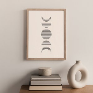 Mid Century Modern Moon Phases - Minimalist Lunar Phase Print ...