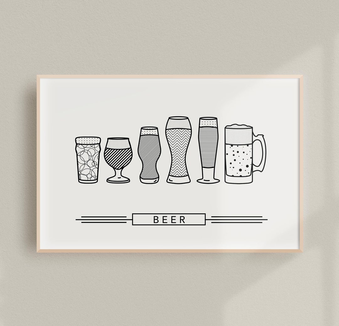 Beer Poster - Bar Decor - College Student Gift - Roommate Gift - Etsy