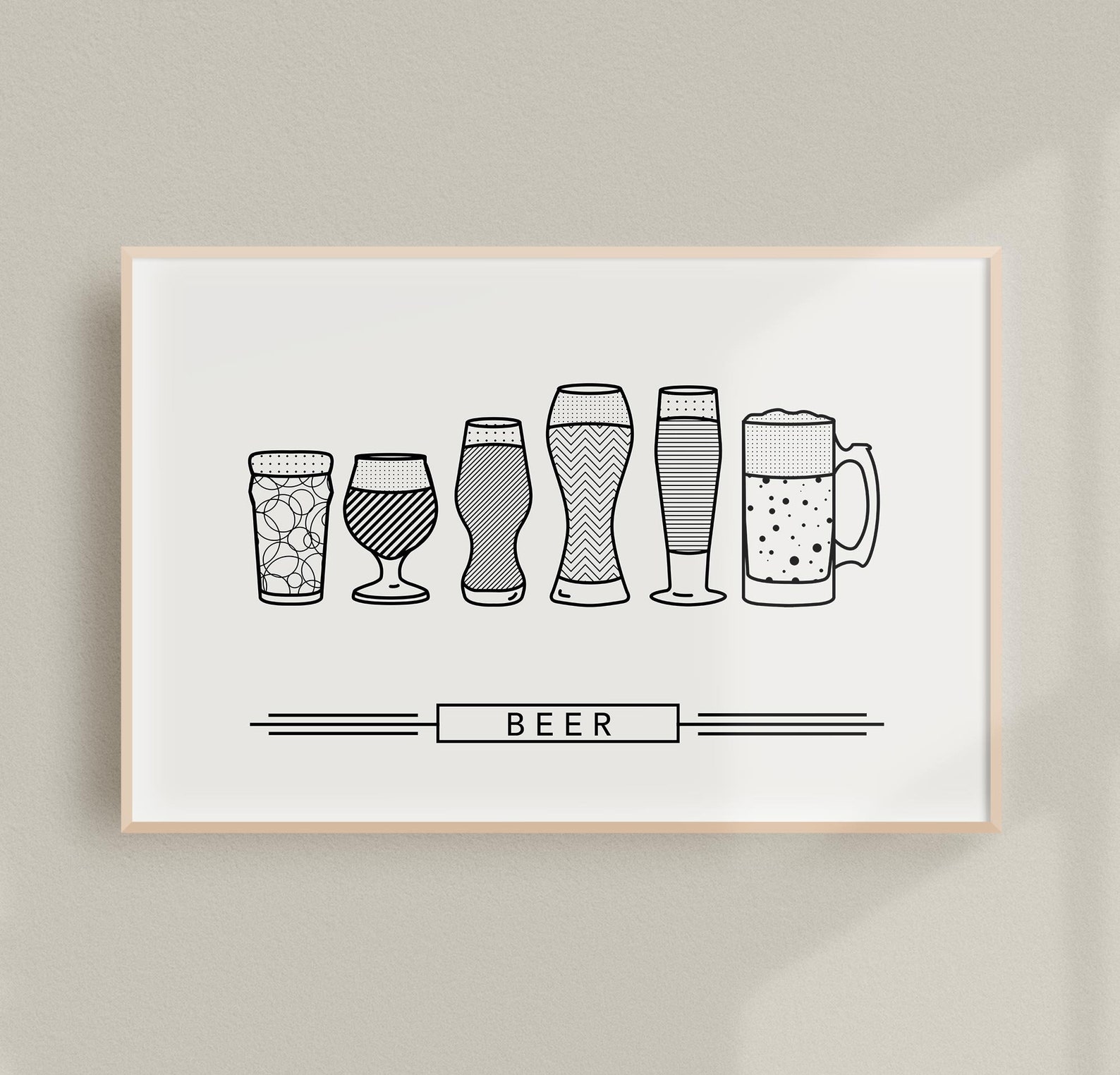 Beer Poster - Bar Decor - College Student Gift - Roommate Gift - Etsy