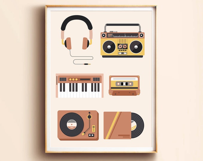 Music Poster Collage Gift for Music Lover Music Themed Art Music ...