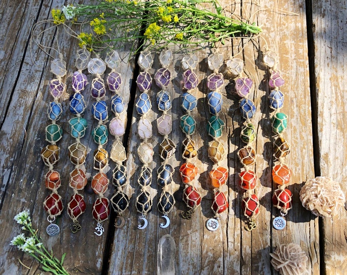 Chakra Stone Wall Hanging With Palo Santo, Smudging, Chakra Healing ...