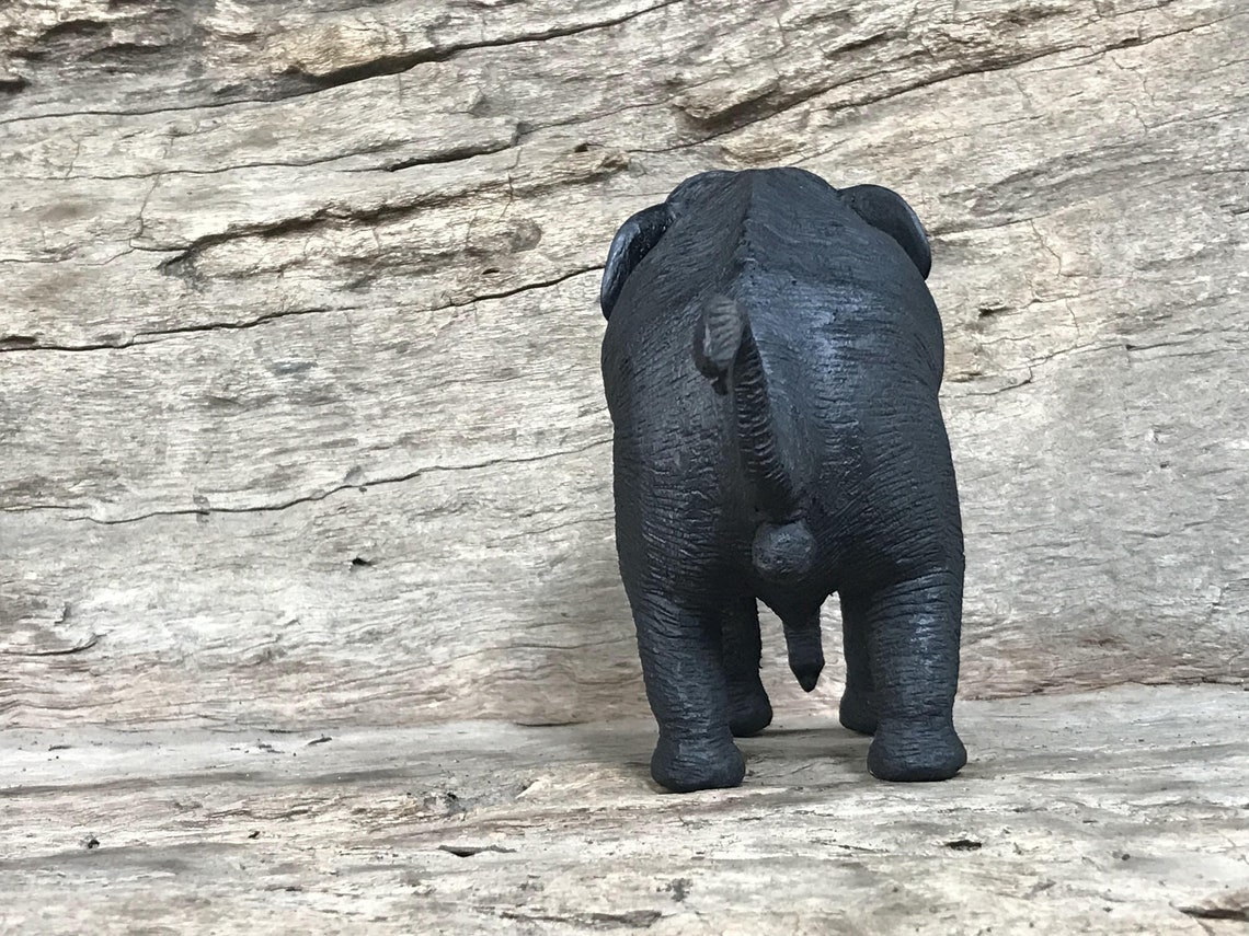 Hand Carved Elephant, Happy Time Figurine, Wood Carving, Elephant ...