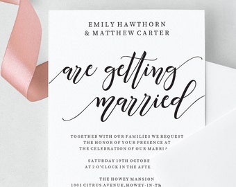 We're Getting Married, Editable Wedding Invitation Pdf, Printable ...