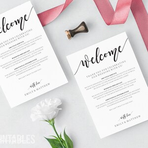 Welcome Wedding Letter Template Printable Welcome Card Template Wedding ...