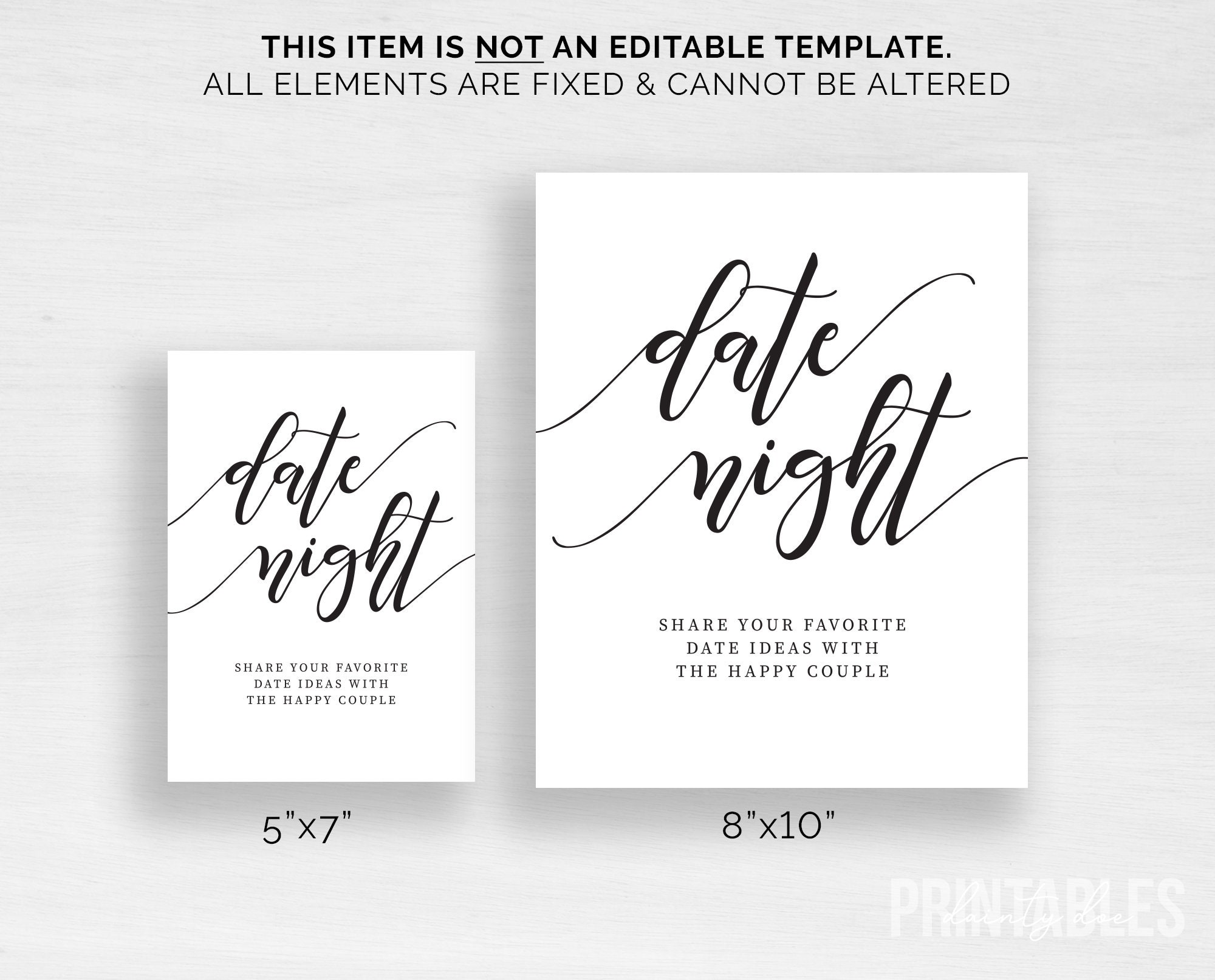 Date Night Cards Date Night Ideas Signs Printable Date - Etsy