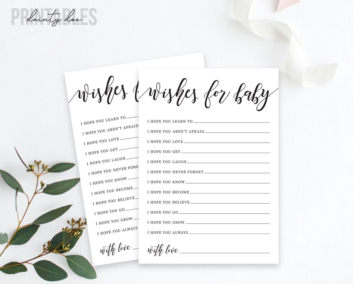 Wishes for Baby Baby Wishes I Hope You... Printable Baby | Etsy