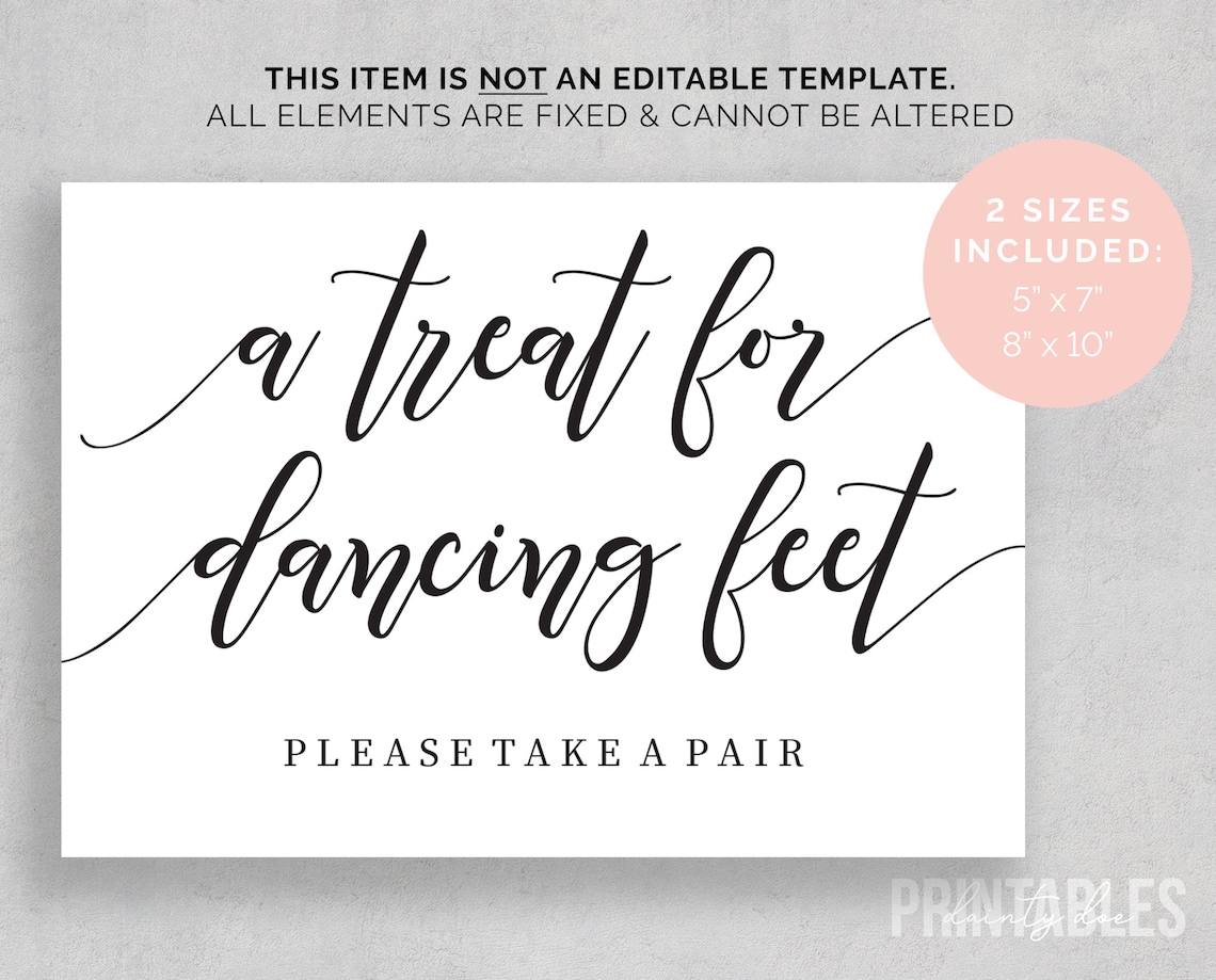 Printable A Treat for Dancing Feet Sign Dancing Shoes Sign - Etsy